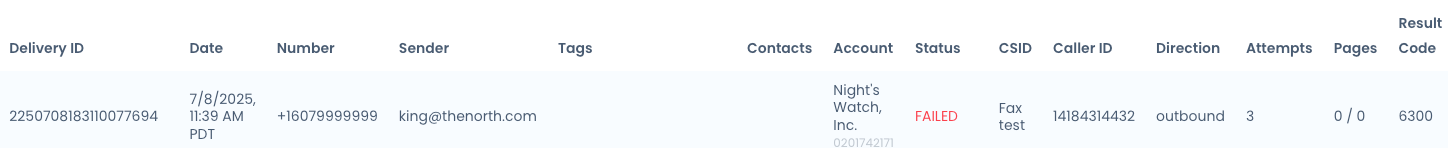Fax Error Codes – Documo